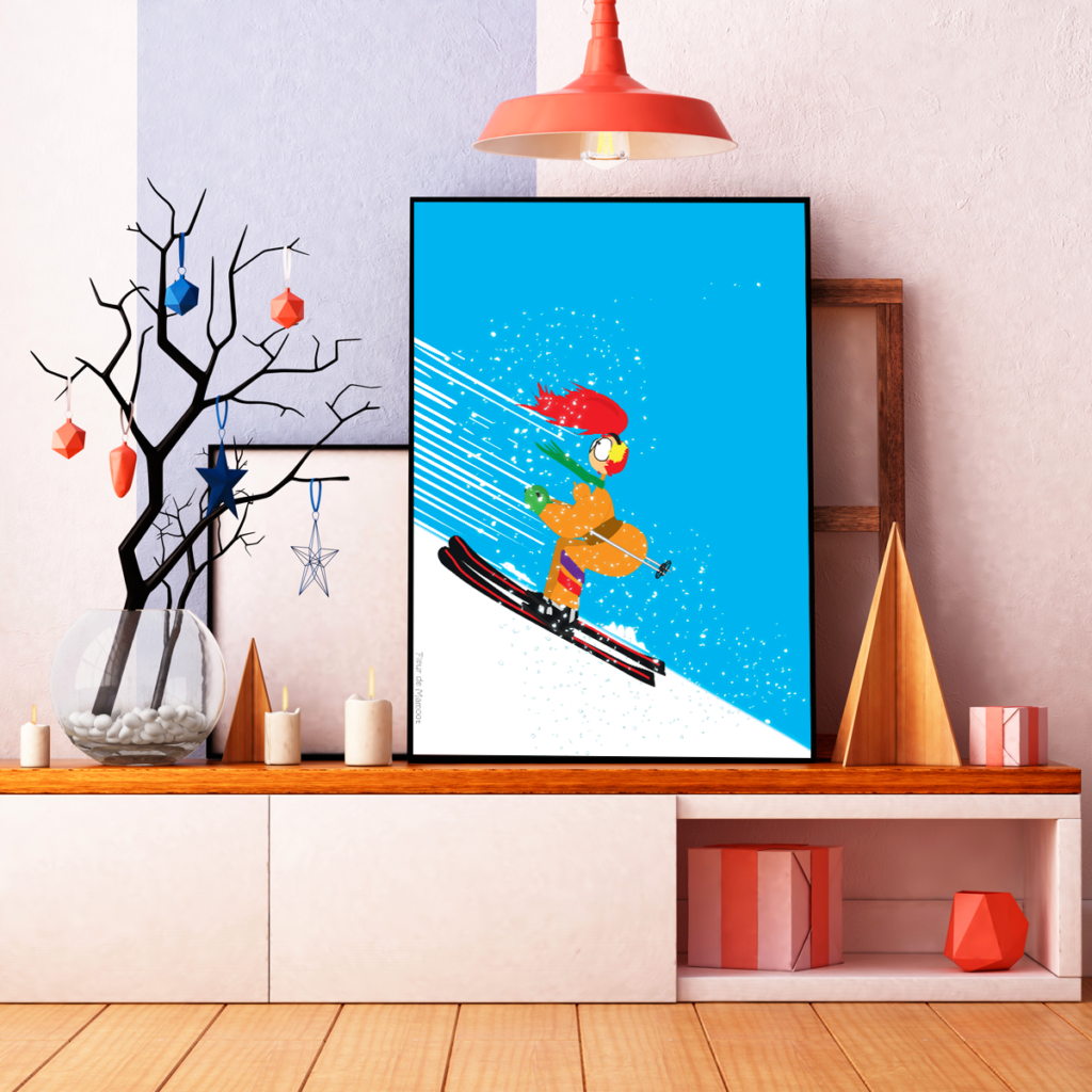 Affiche Tout schuss ! | Fleur de Mamoot Design